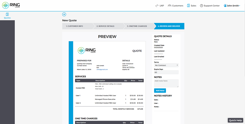 How to Create a Quote in RingOS